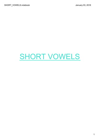 Short vowels pdf | PDF