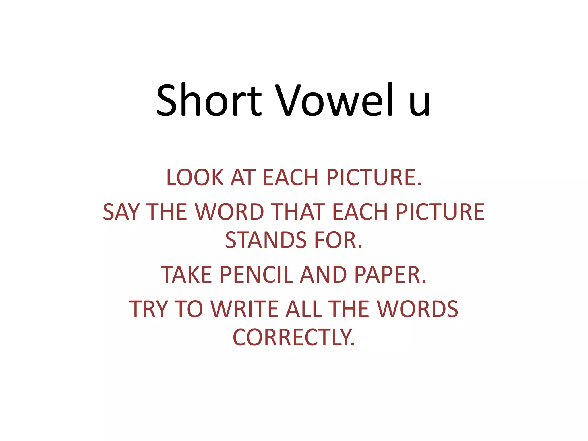 Short vowel u | PPTX