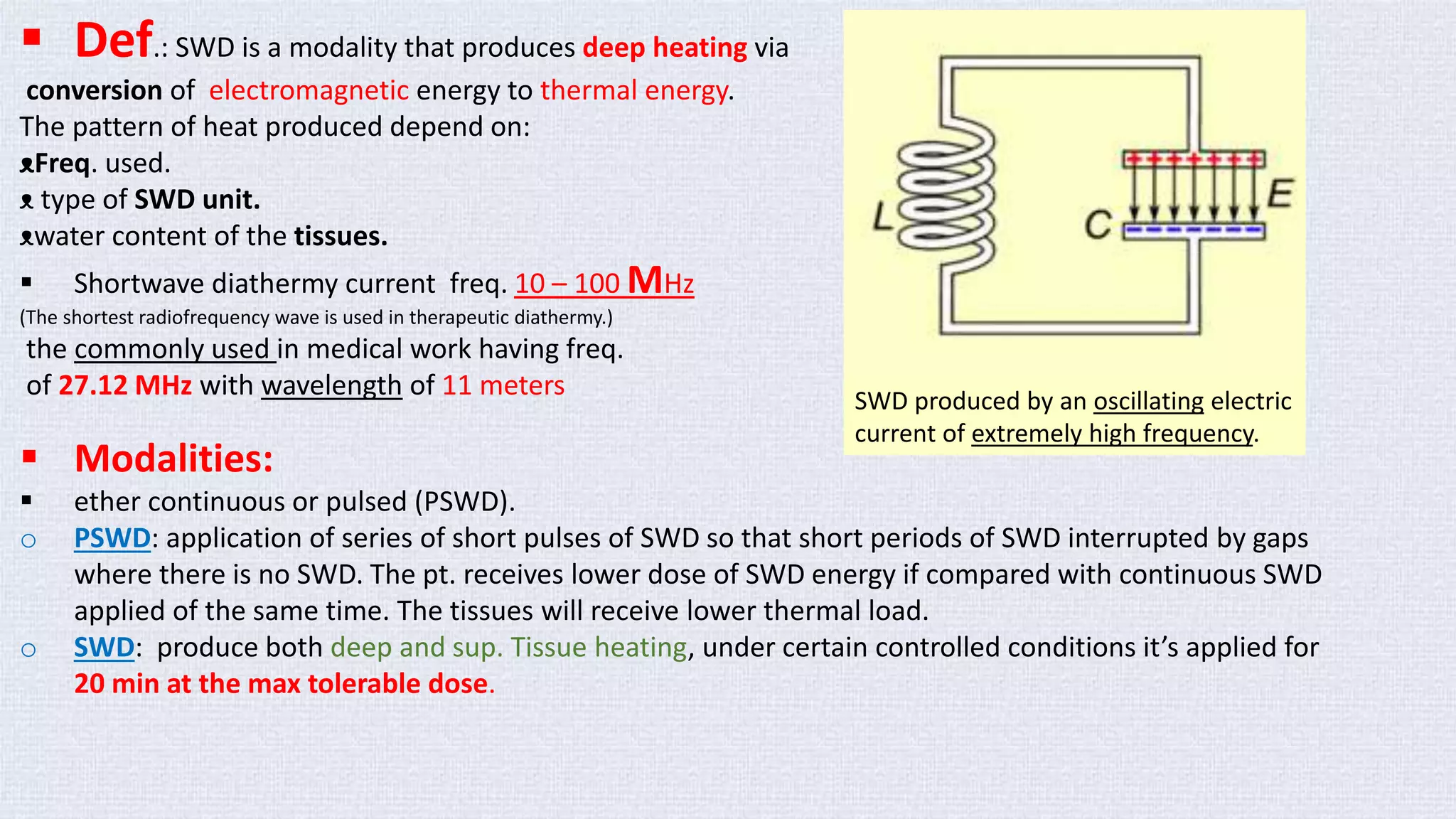 Short wave diathermy | PPTX