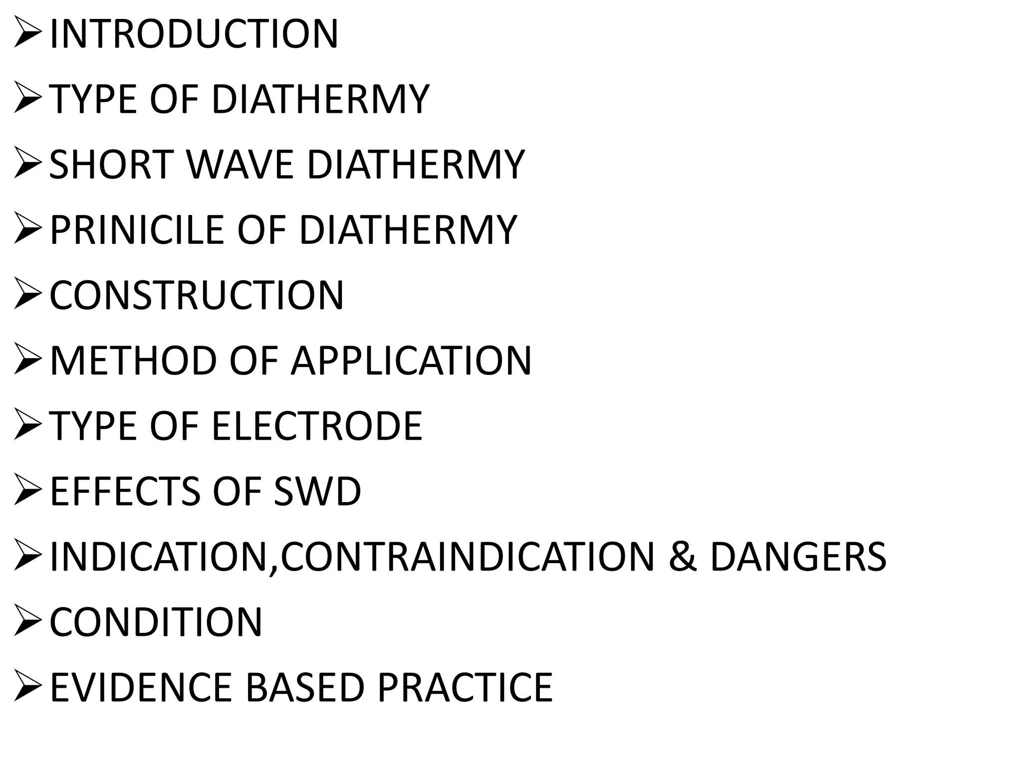 Short wave diathermy (s.w.d) electro therapy | PPTX