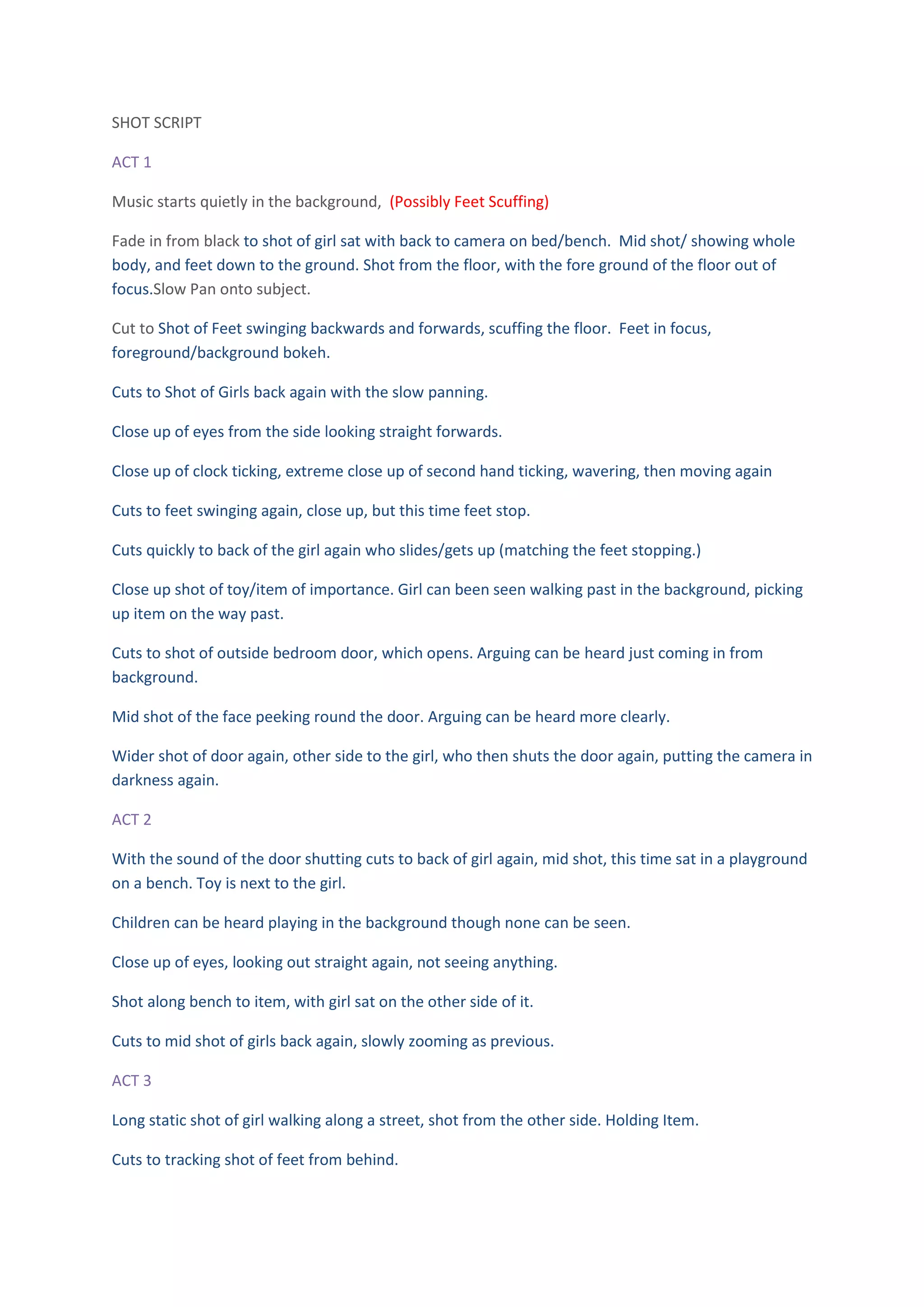 Shooting script | PDF