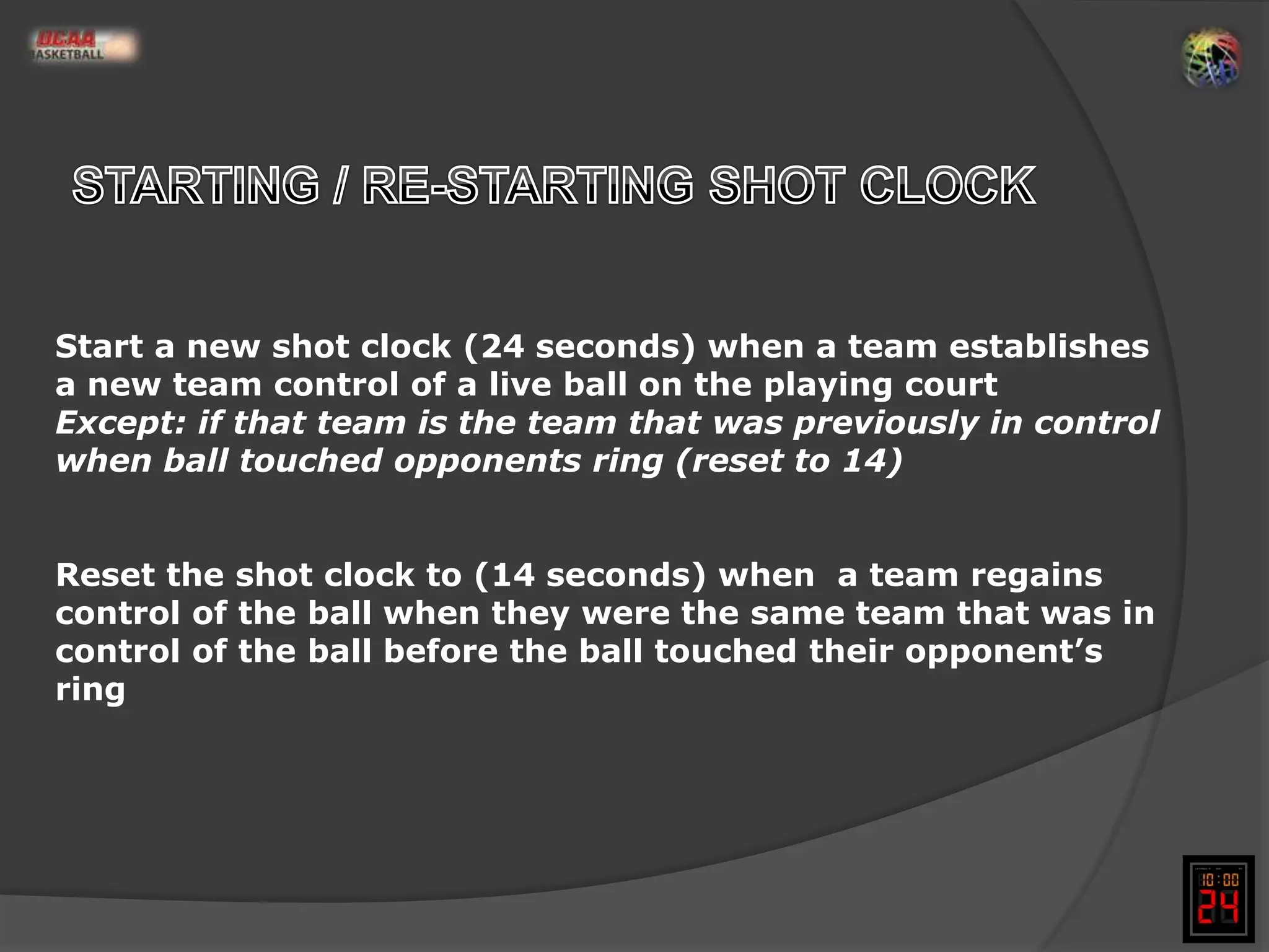 Instructions to Shot Clock Operators | PPTX