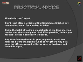 Instructions to Shot Clock Operators | PPTX