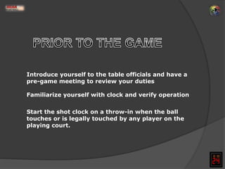 Instructions to Shot Clock Operators | PPT
