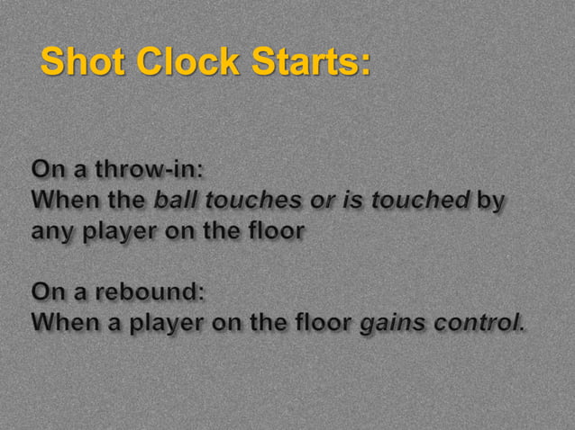Shot Clock Reminders | PPT