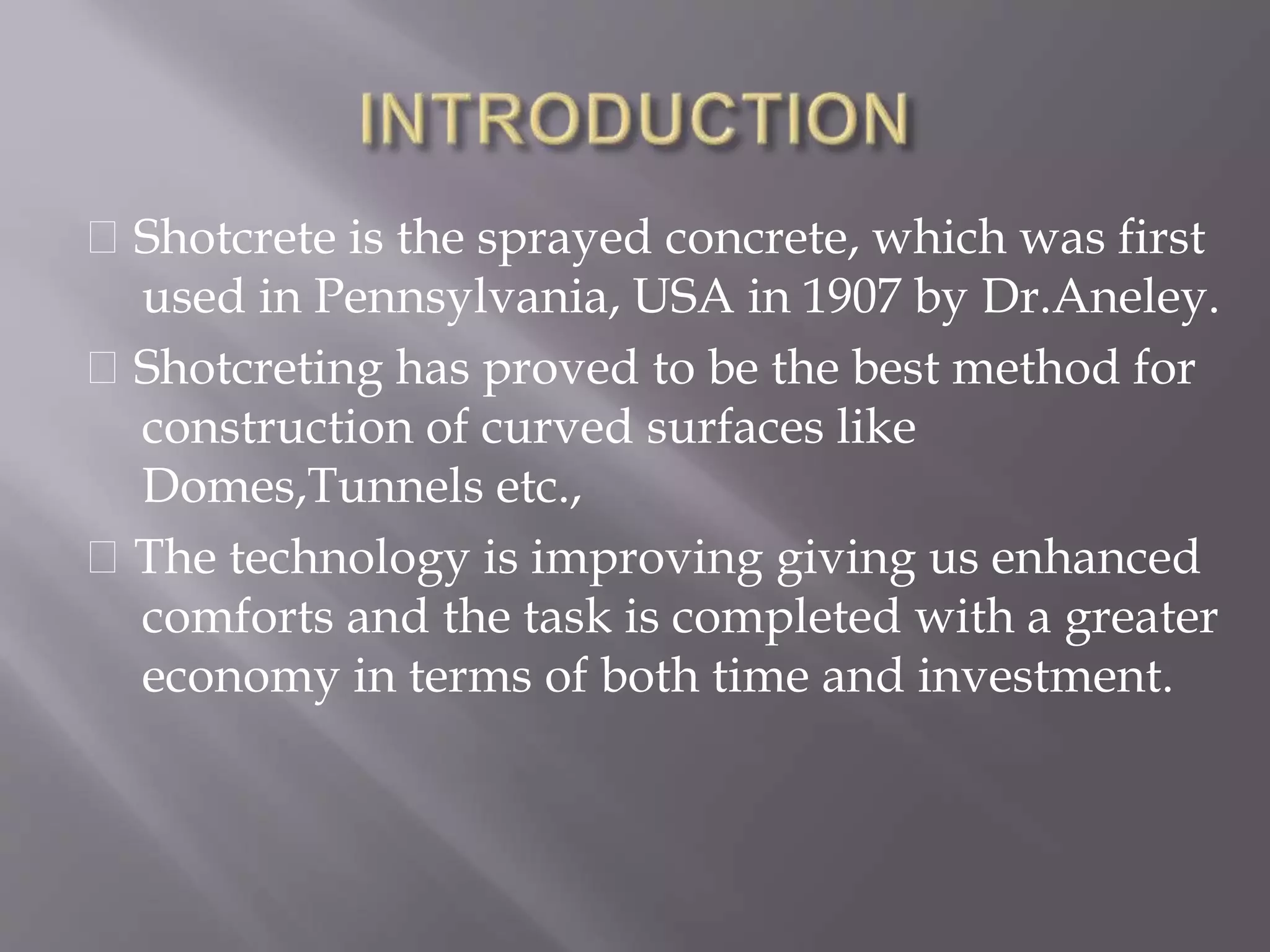 Shotcrete technology ppt. | PPTX