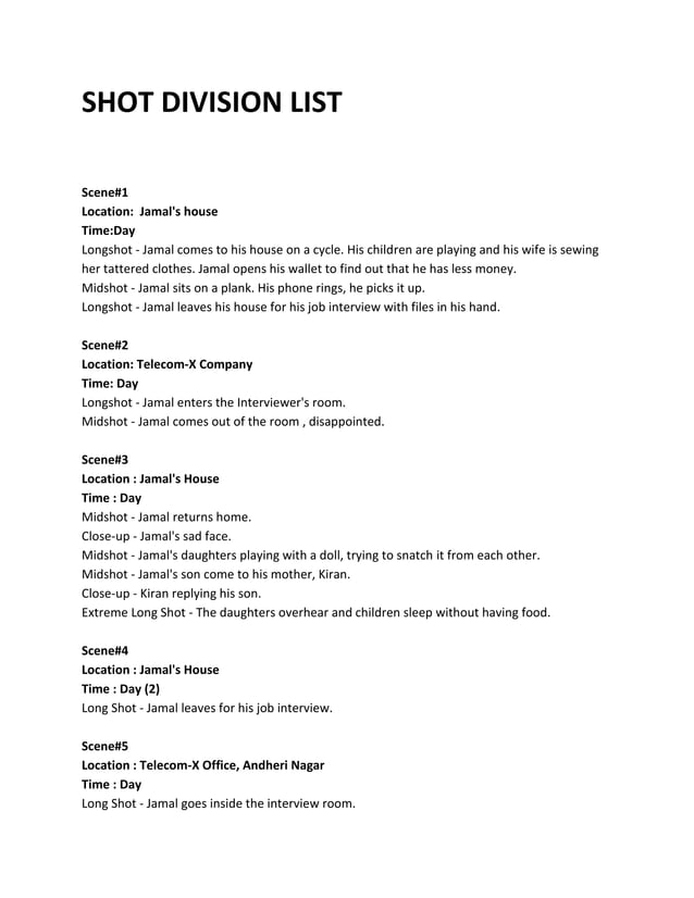 Shot Division List | DOCX