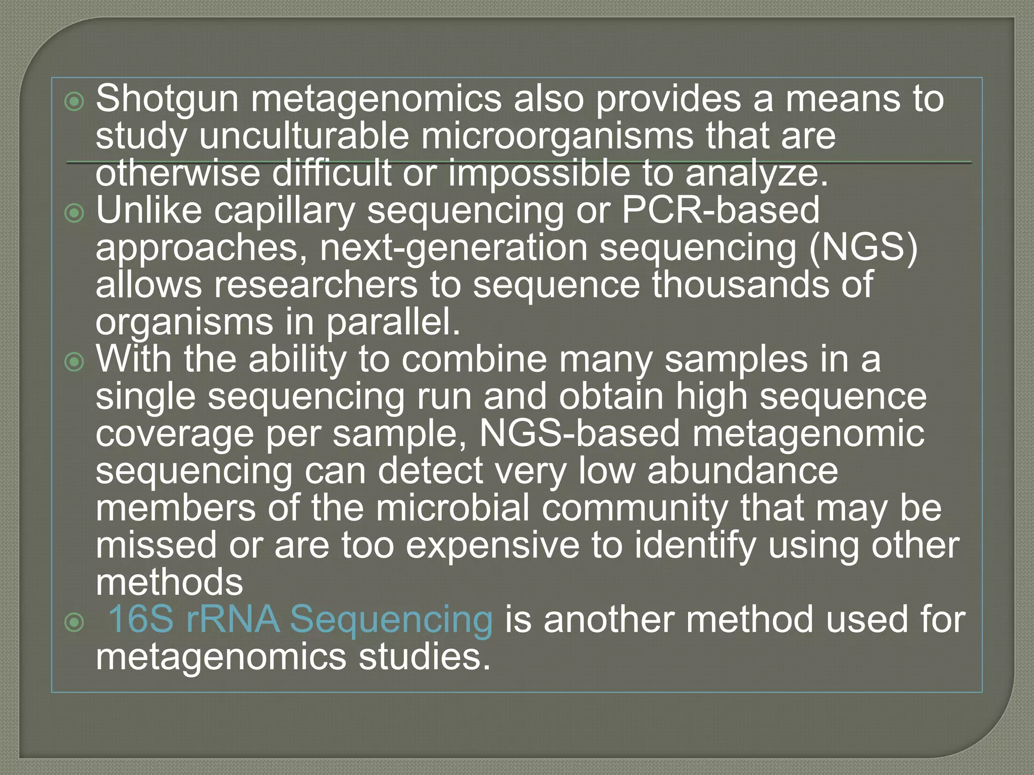 Shotgun (2) metagenomics | PPTX
