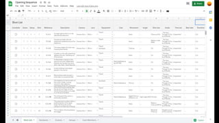 Opening sequence - Shotlist | PPTX