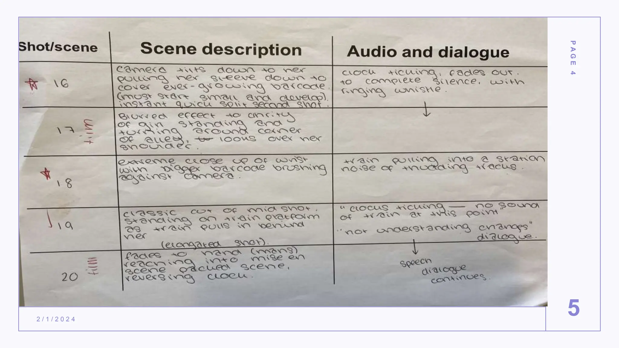 shot list .pptx for my coursework to be uploaded to my blog | PPT