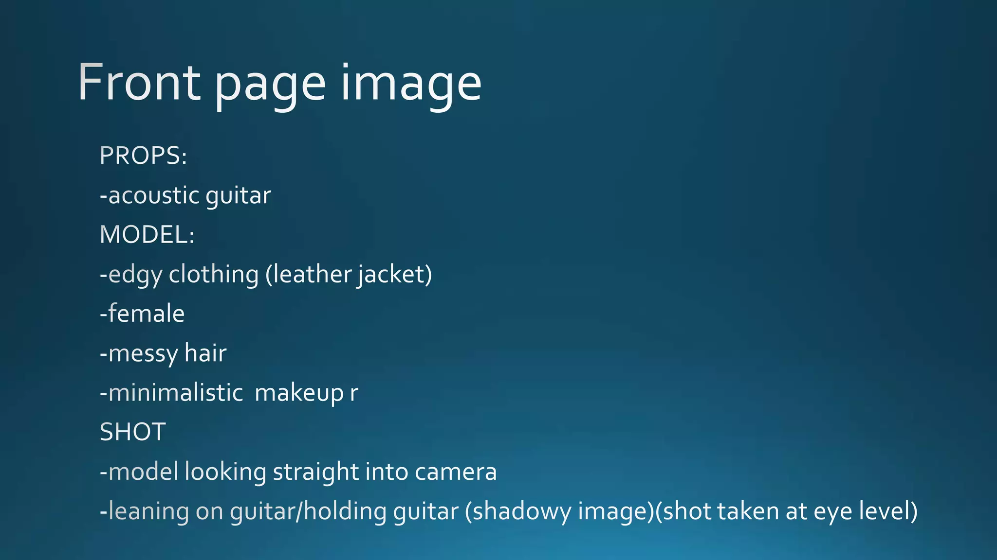 Shot list and prop list | PPTX