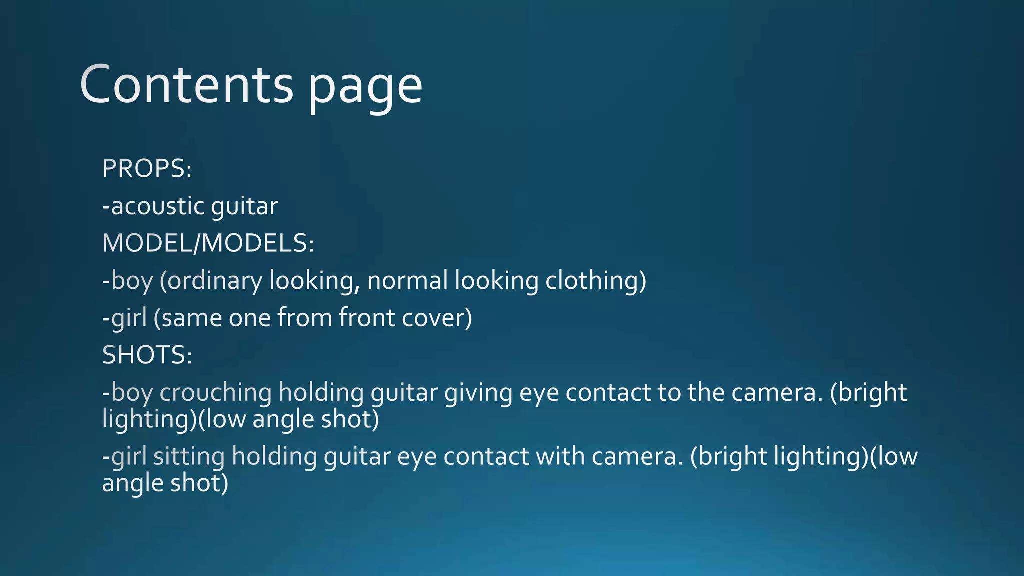 Shot list and prop list | PPTX