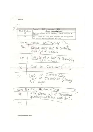 Shot list draft | PDF