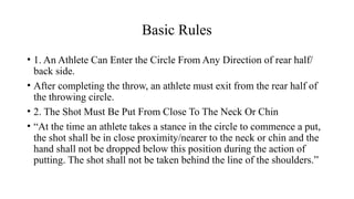 shotput new.pptx. Styles of Shot Put Measurement of Shot Put ...