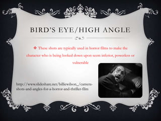 Shots and angles in horror films | PPTX