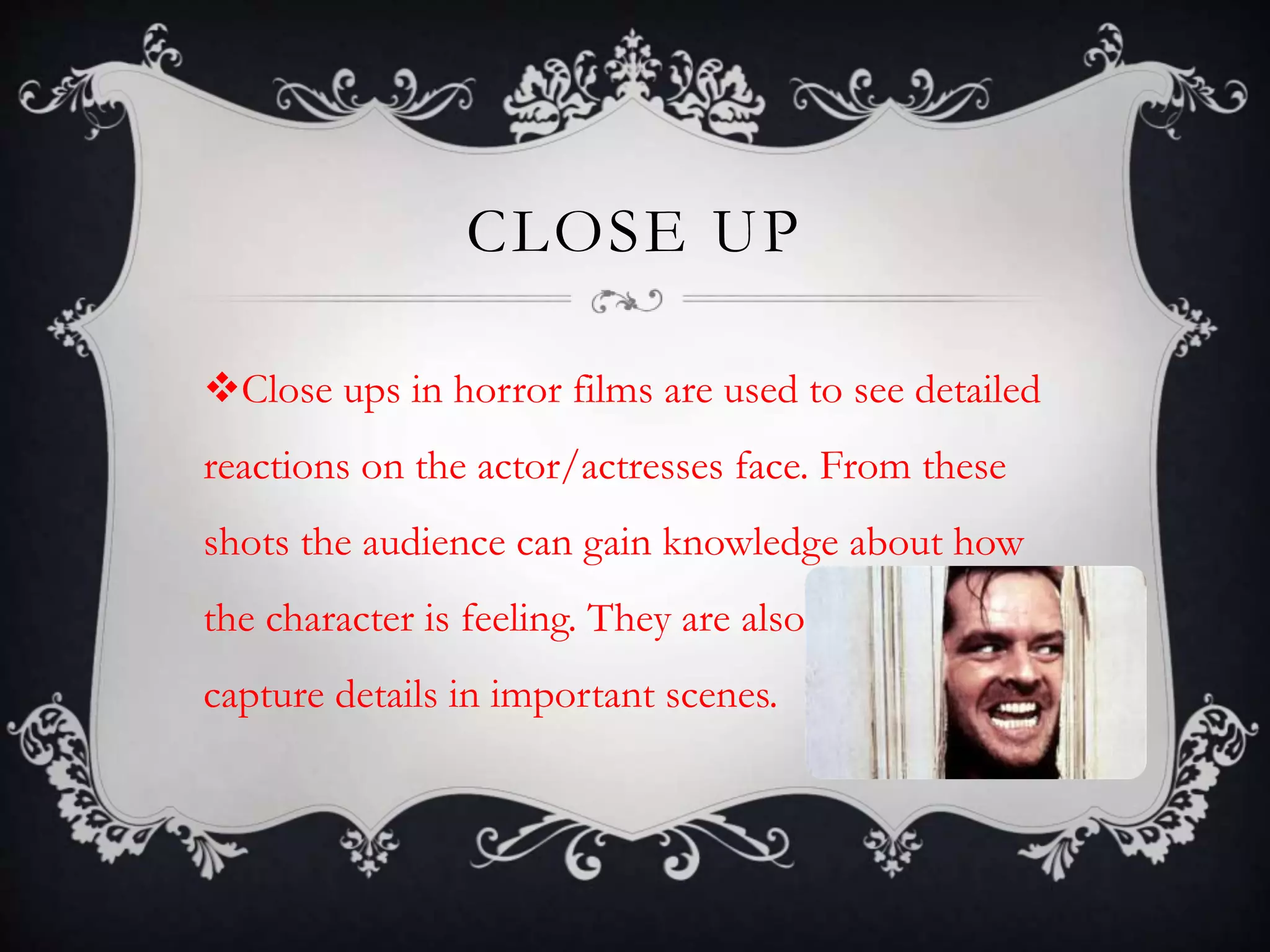 Shots and angles in horror films | PPTX