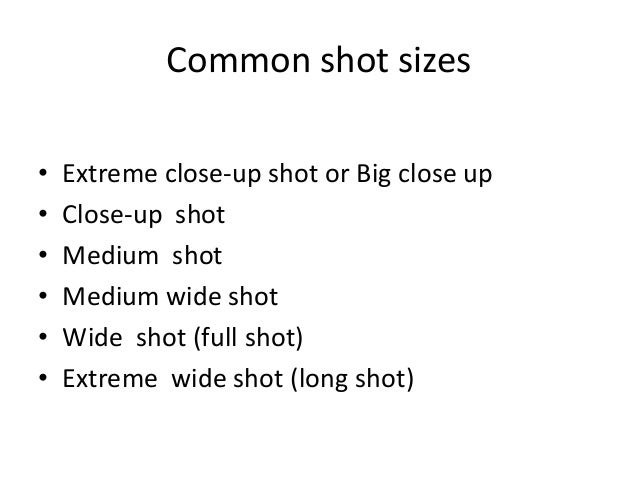 Camera Shot Sizes