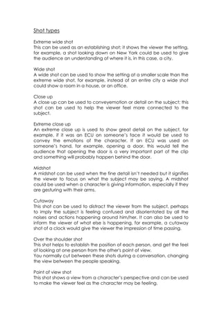 Shot types | PDF