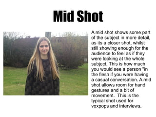 Shot types and codes and conventions of interviews | PPT