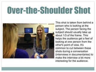 Shot types and codes and conventions of interviews | PPTX