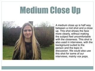 Shot types and Codes and Conventions of Interviews | PPT