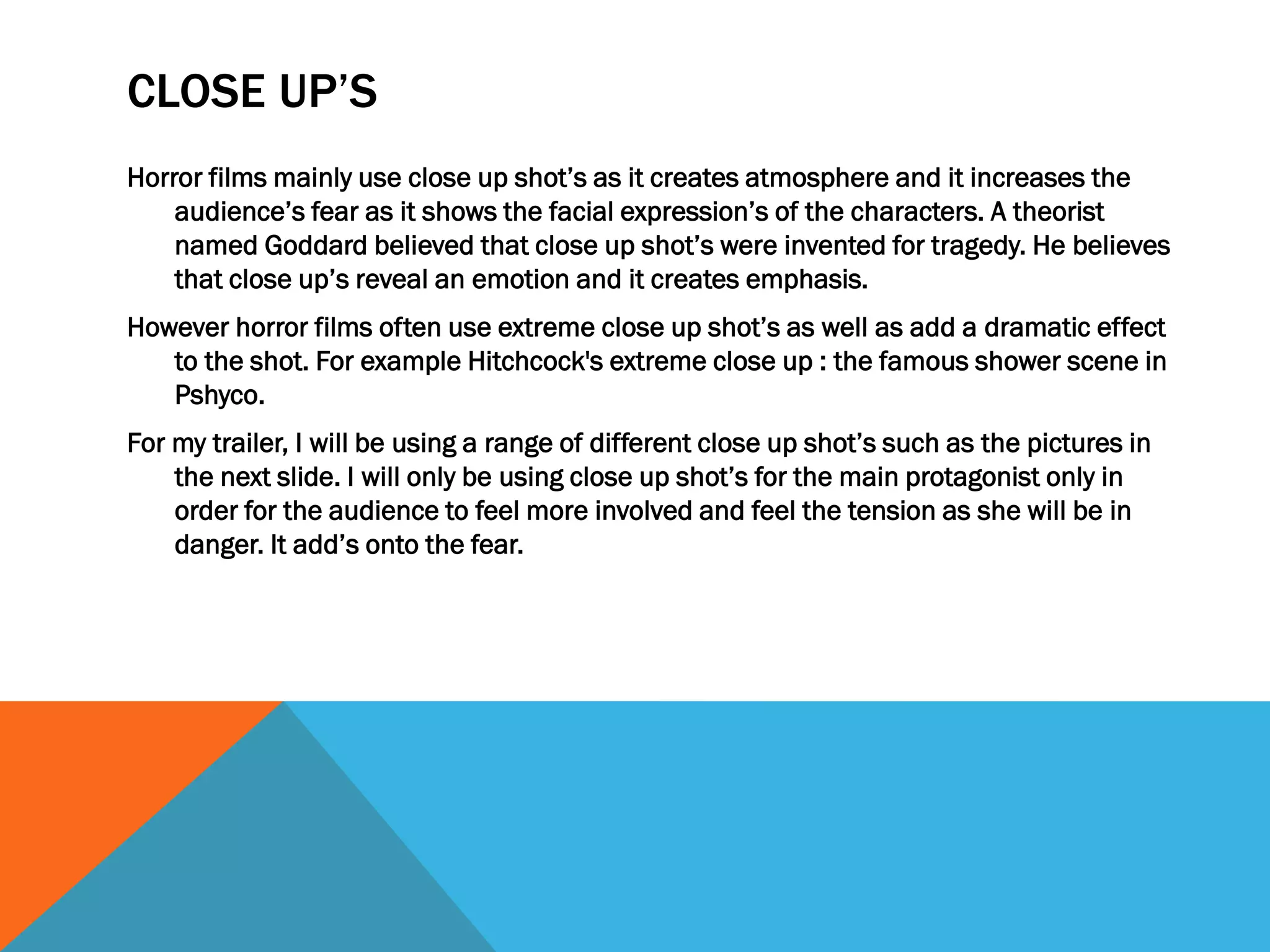 Shot types in horror films | PPTX