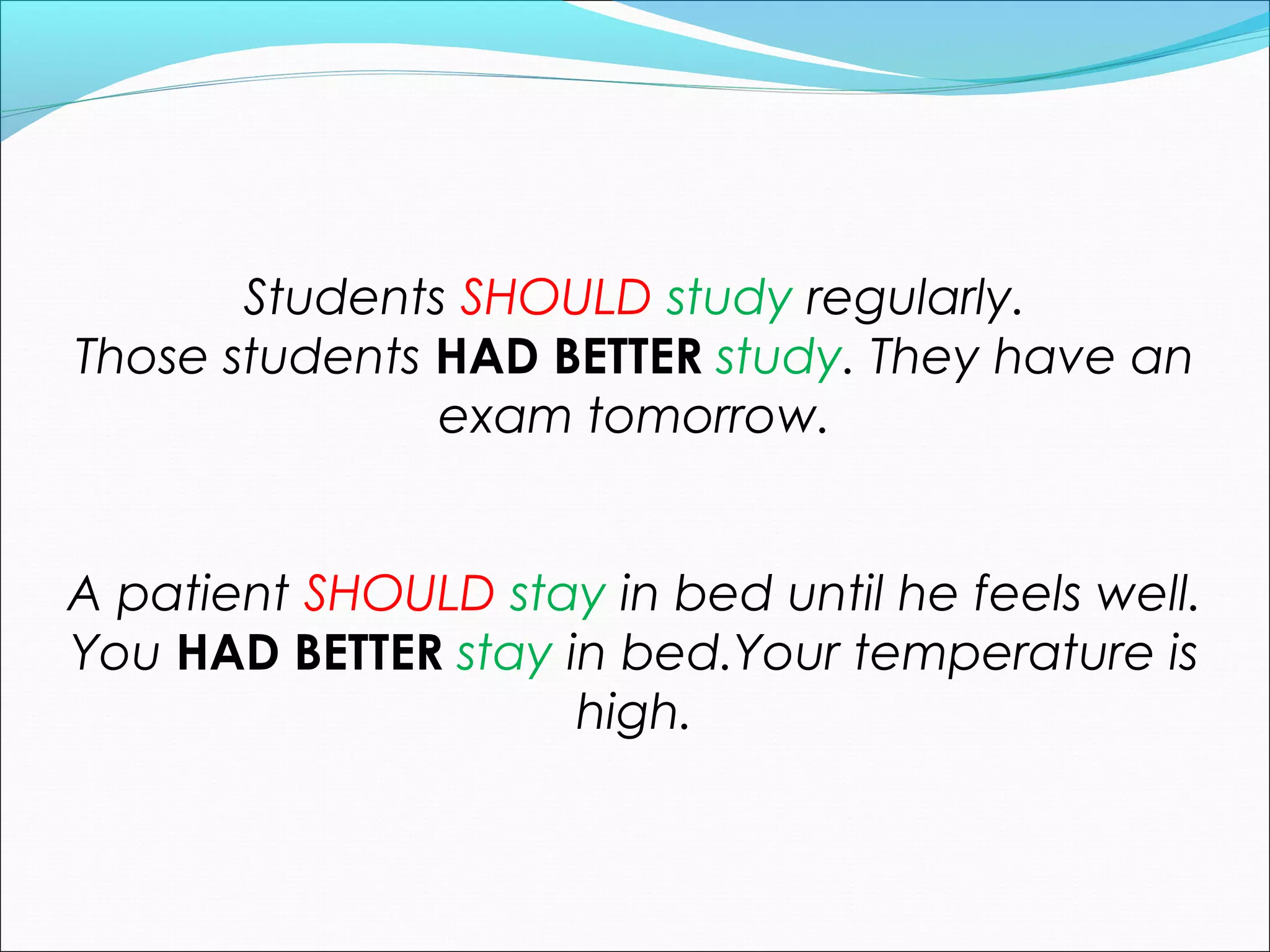 Should ought to - had better | PPT