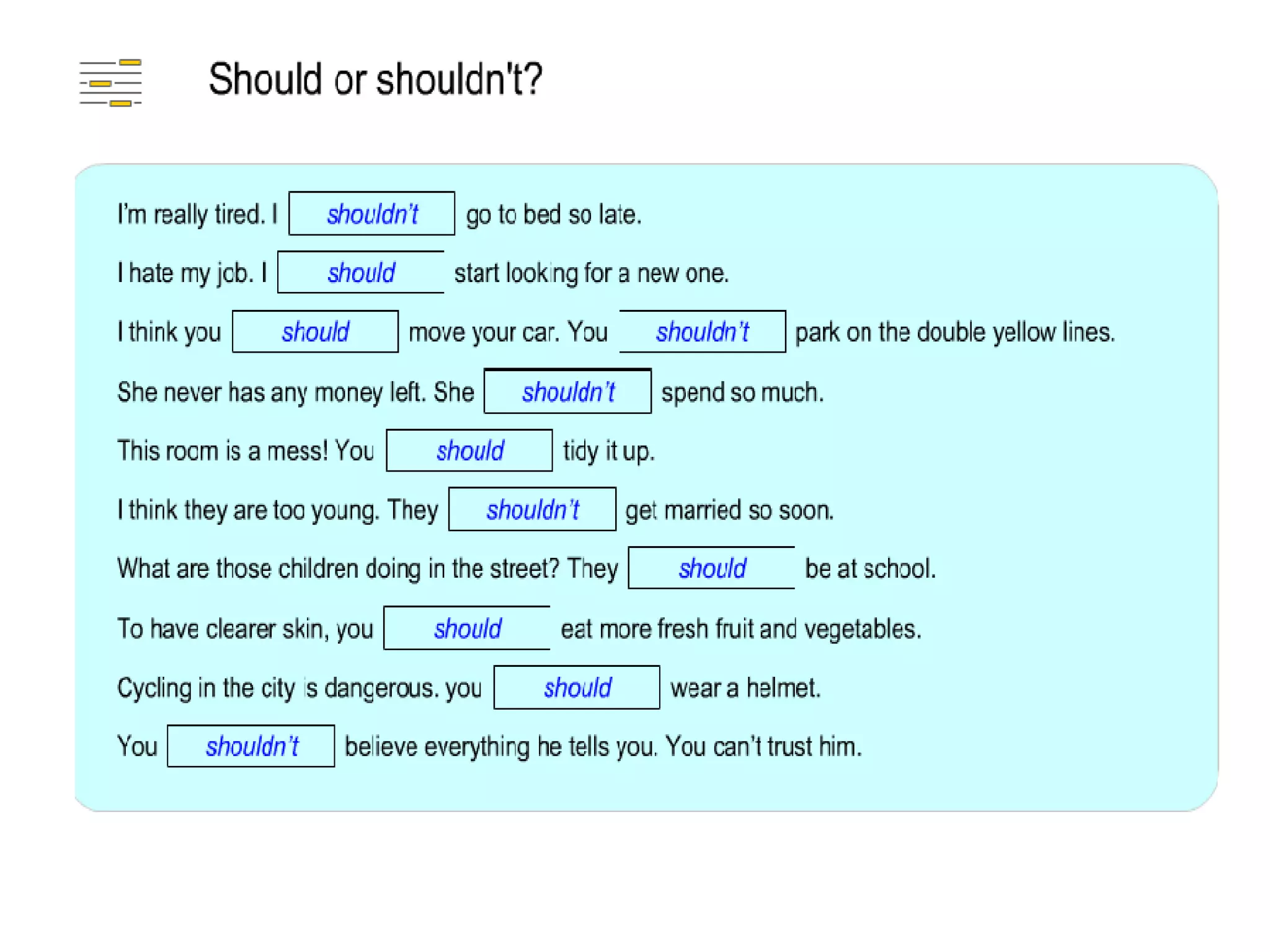 Should should not | PPT