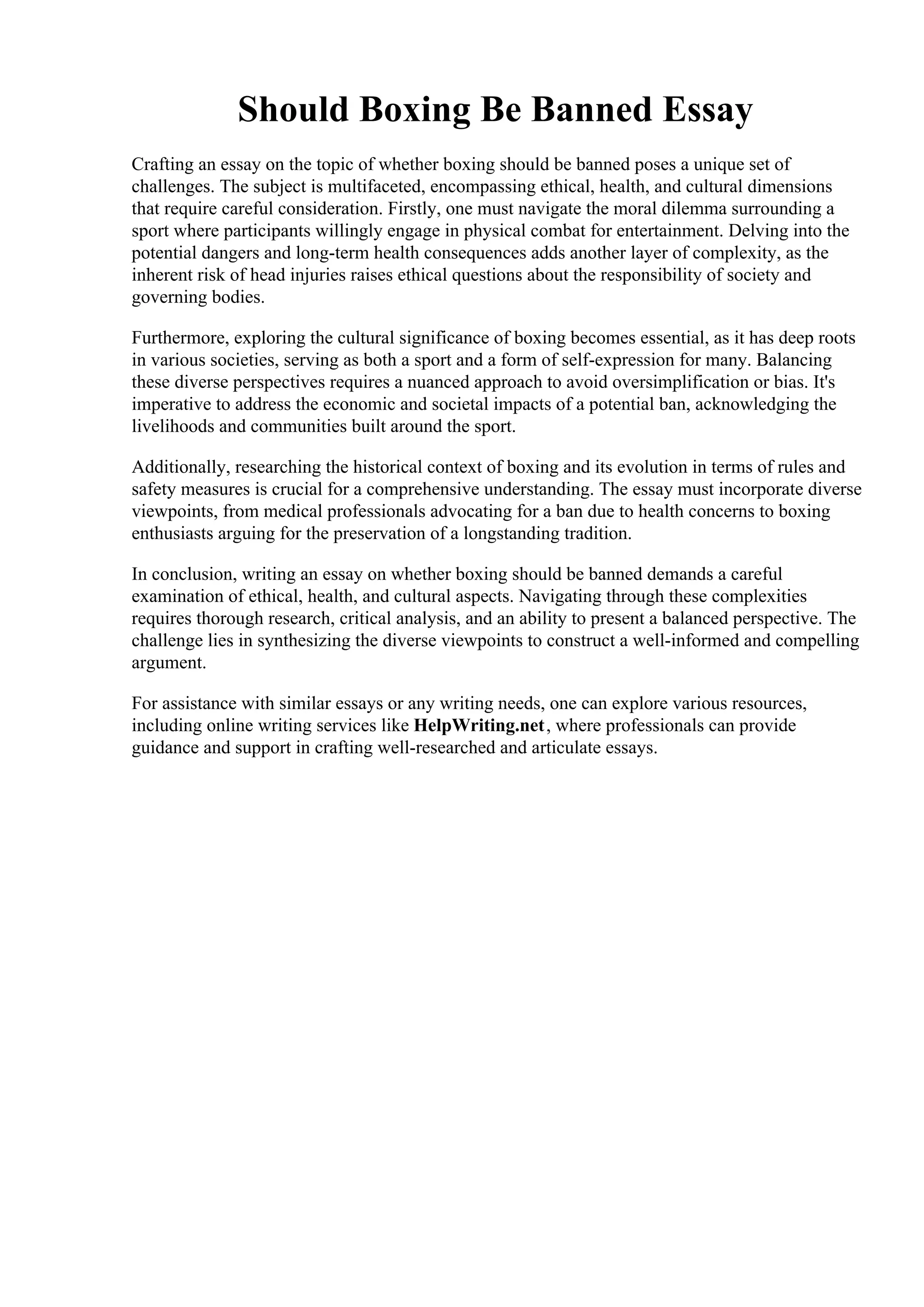 Should Boxing Be Banned Essay.pdf