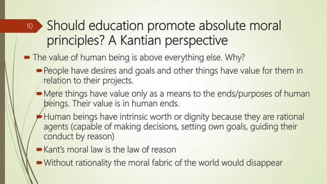 Should education promote absolute moral principles in society(1) | PPTX