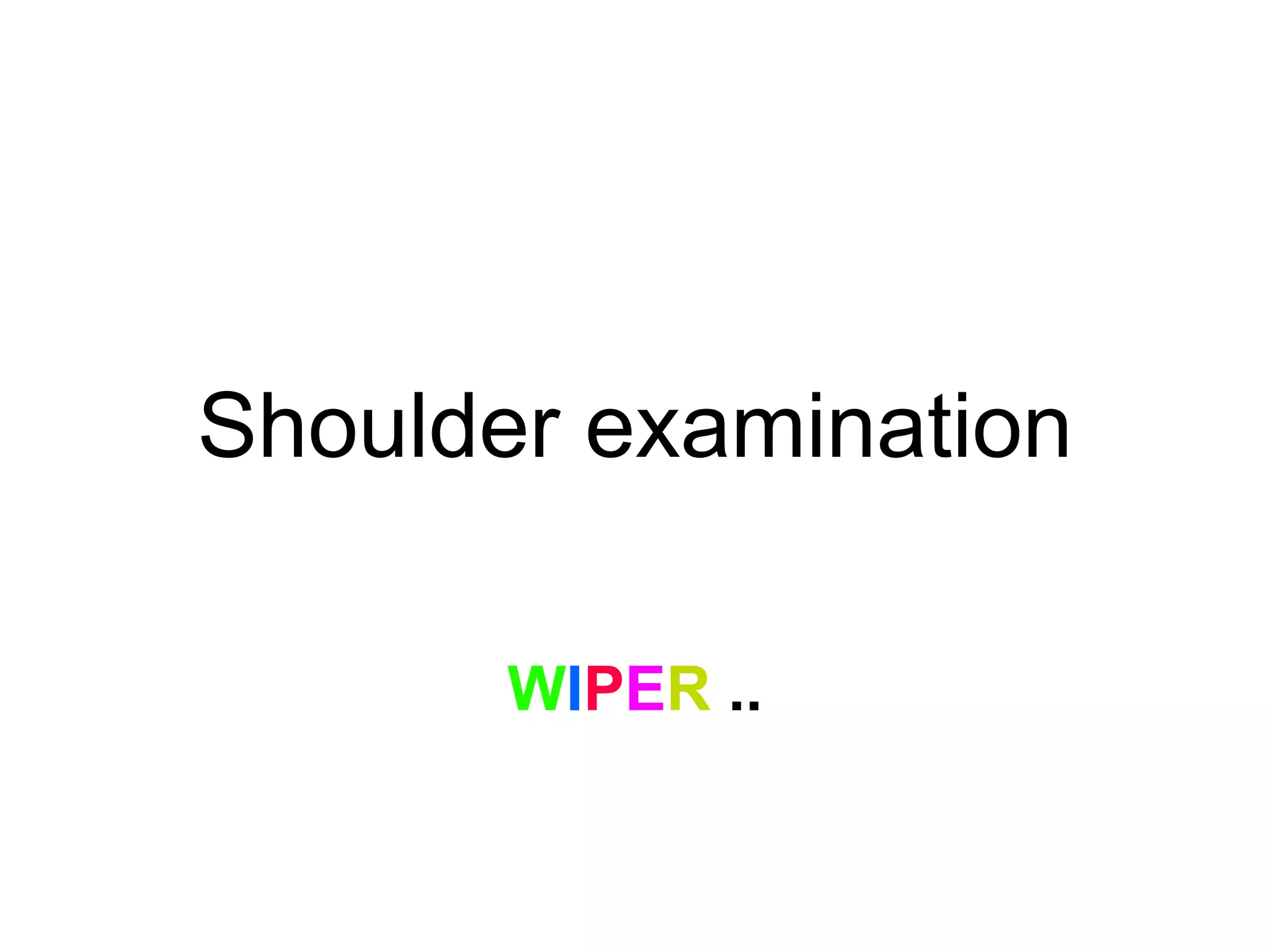 Shoulder Examination | PPT