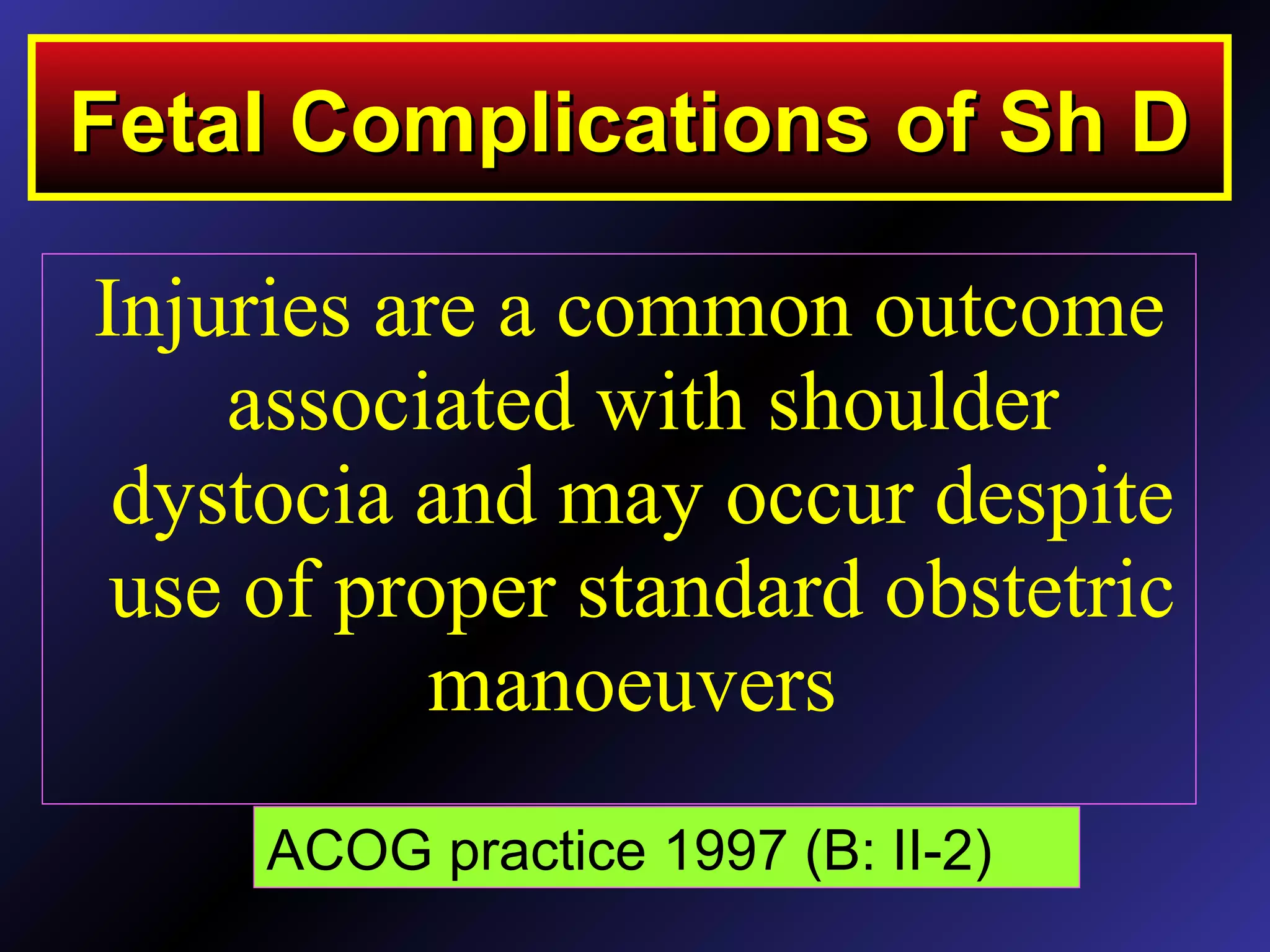 Shoulder dystocia | PPT