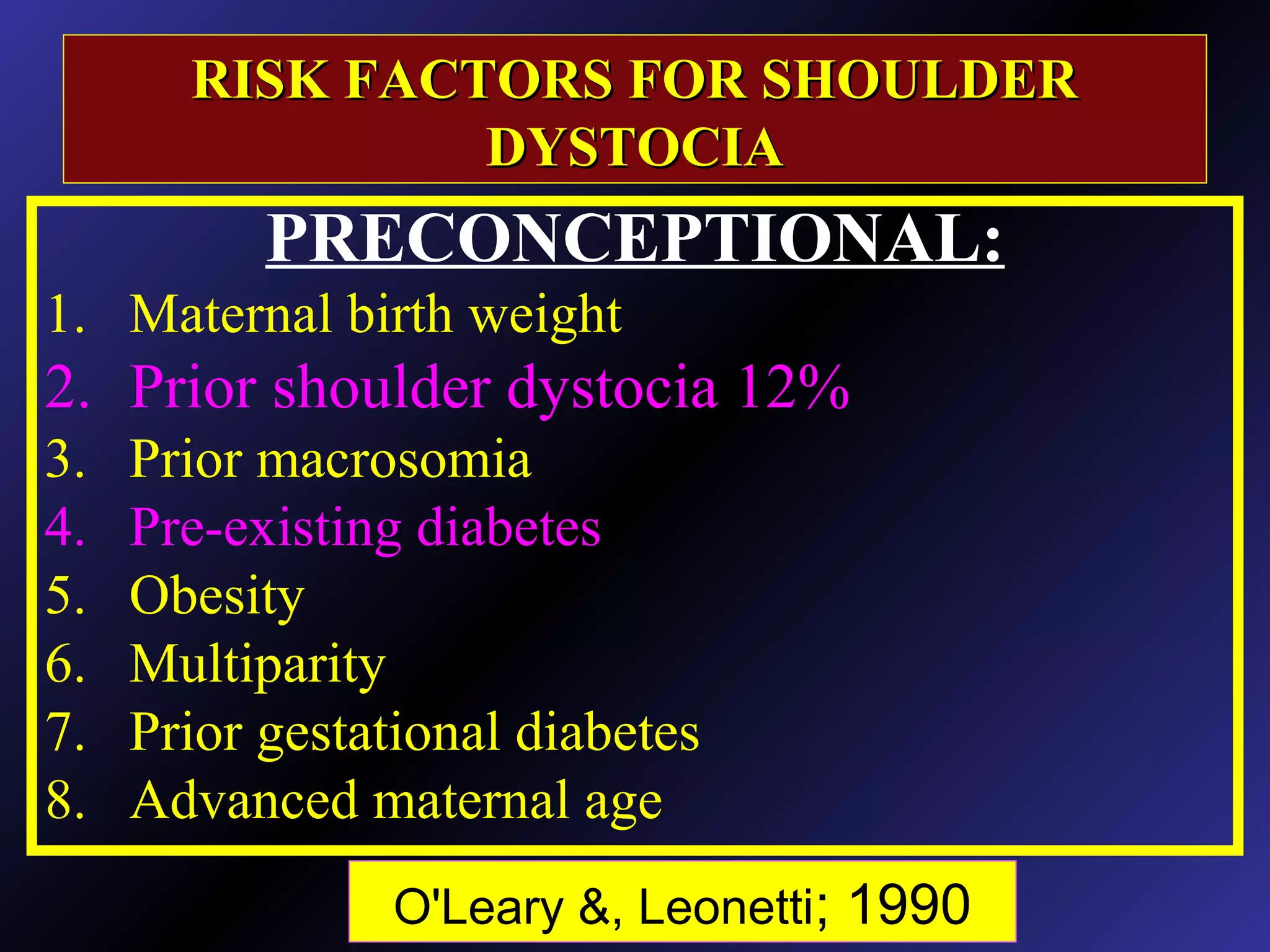 Shoulder dystocia | PPT