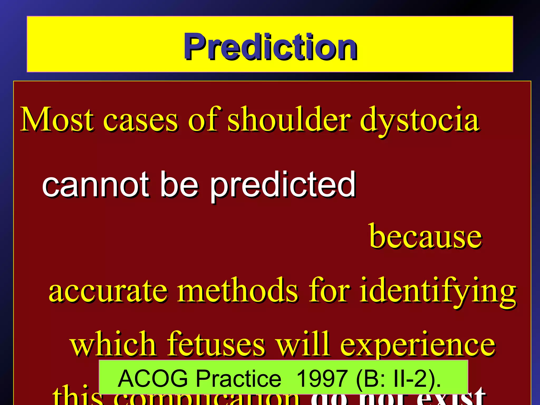 Shoulder dystocia | PPT