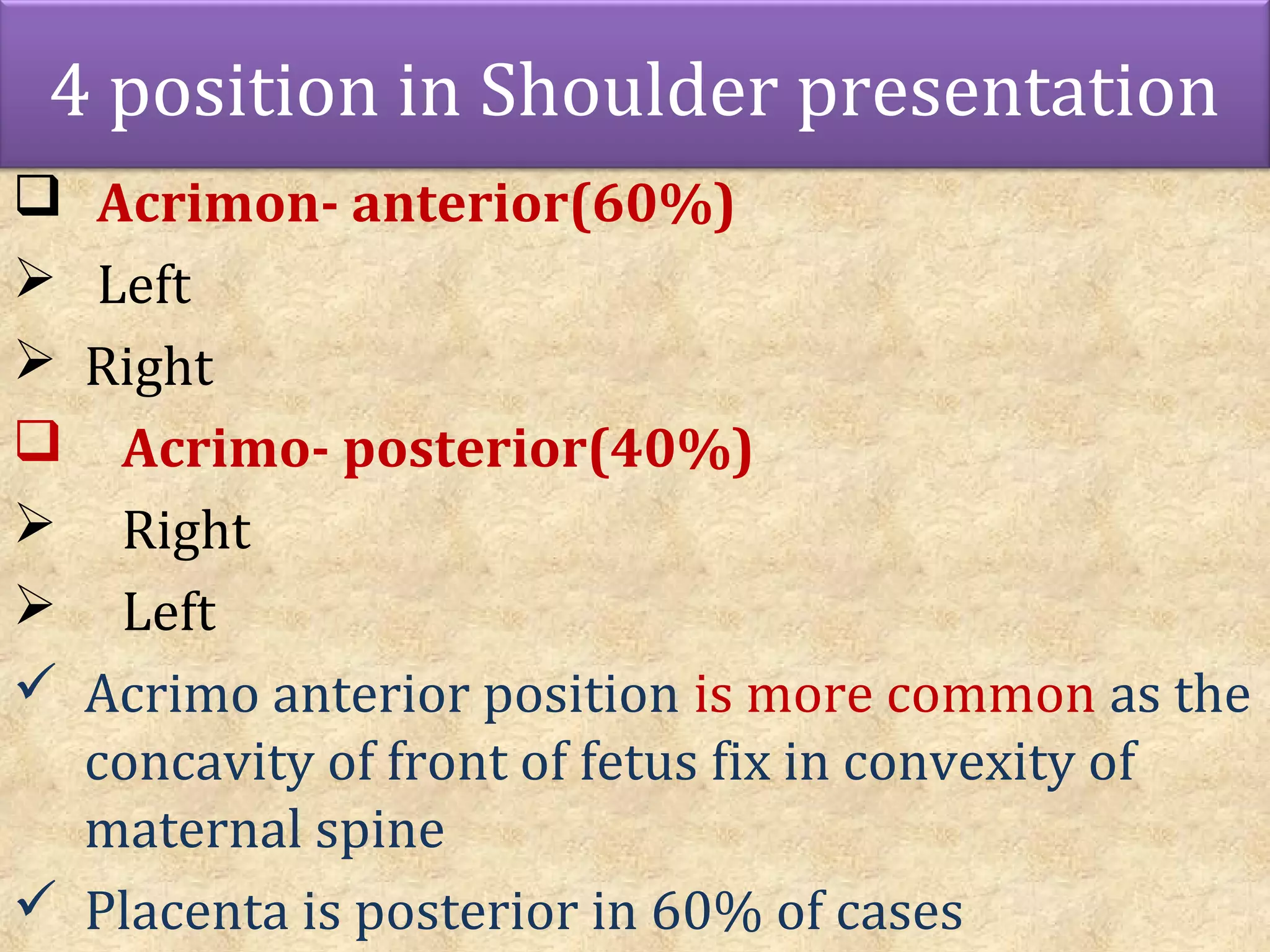 Shoulder presentation | PPT