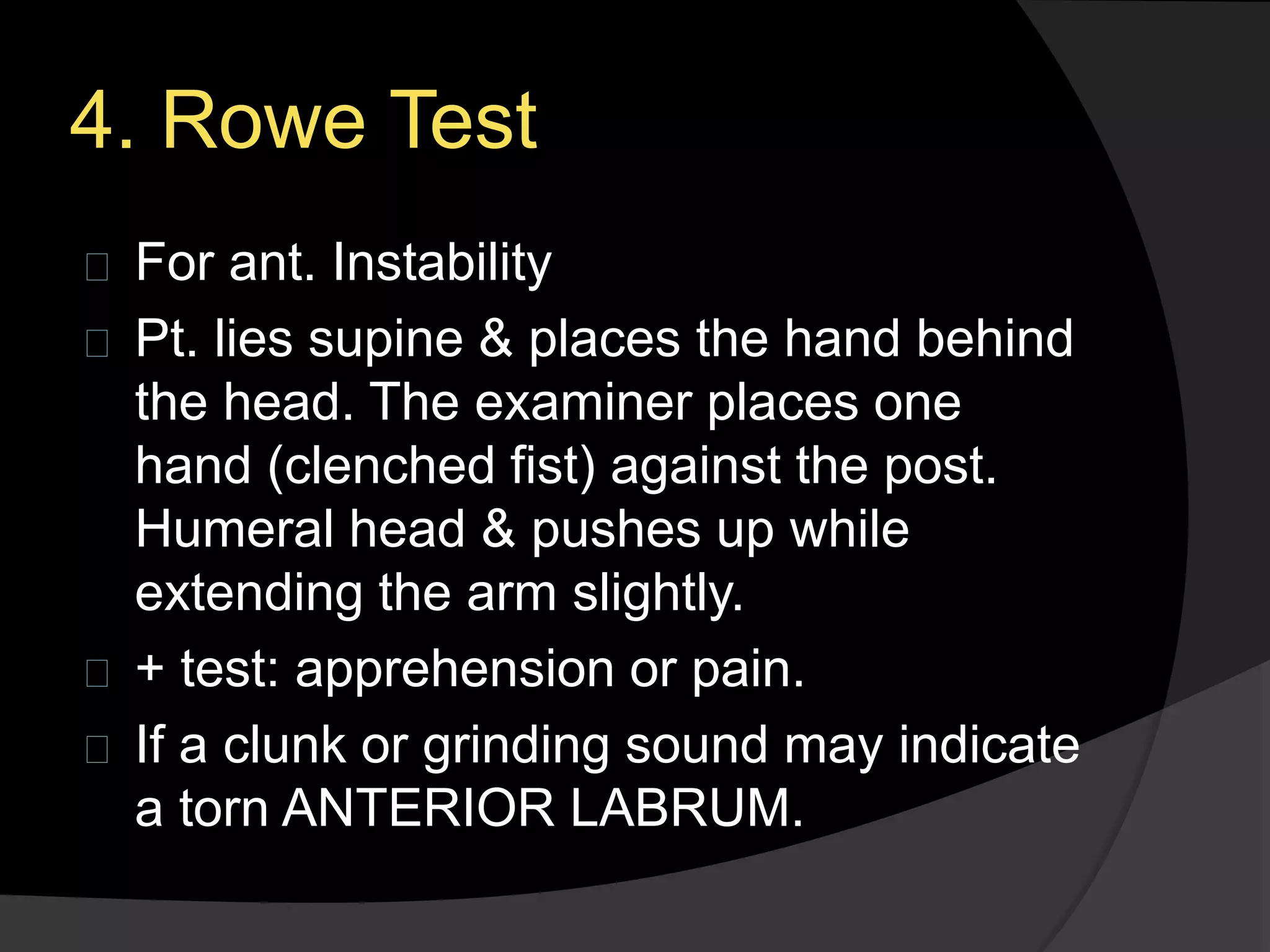 Shoulder - Special Tests | PPTX