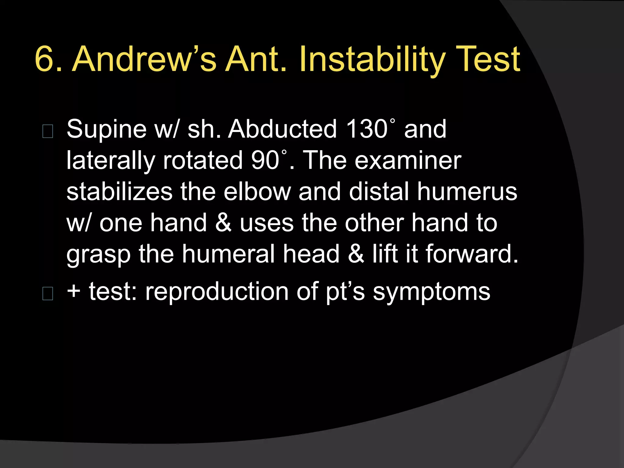 Shoulder - Special Tests | PPTX
