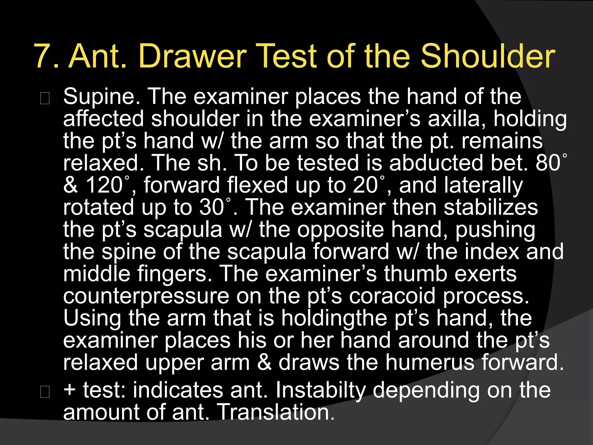 Shoulder - Special Tests | PPTX