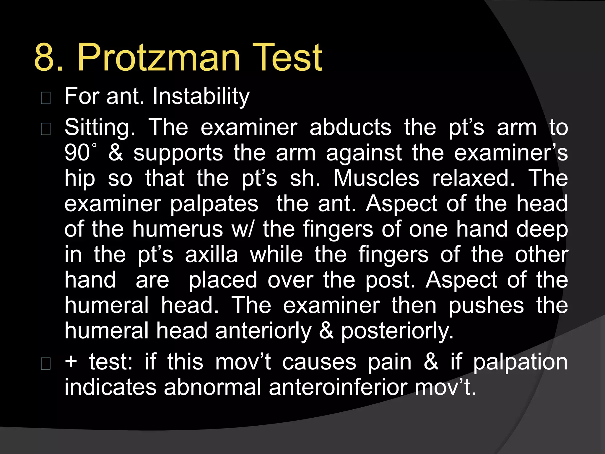 Shoulder - Special Tests | PPTX