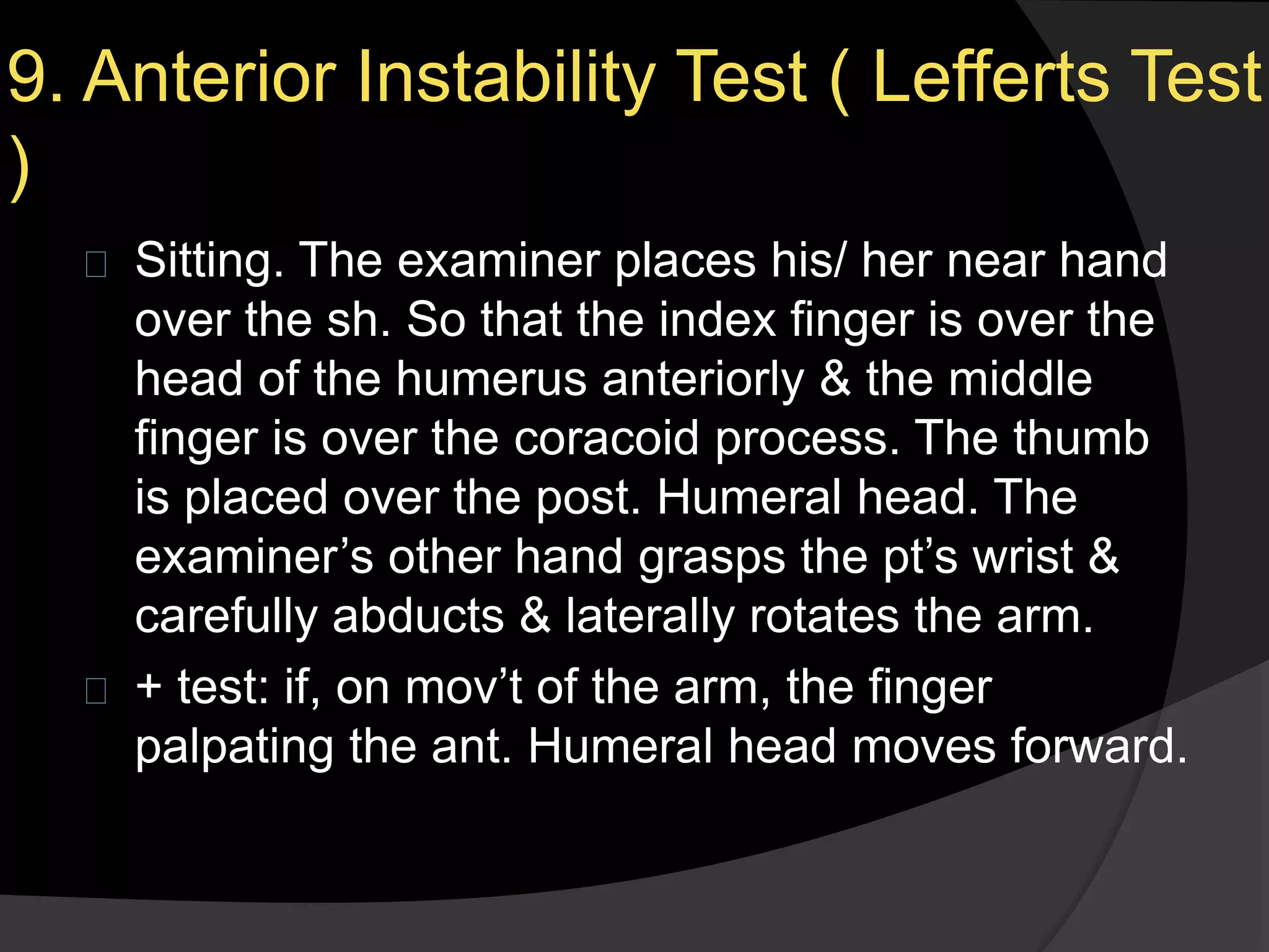 Shoulder - Special Tests | PPTX