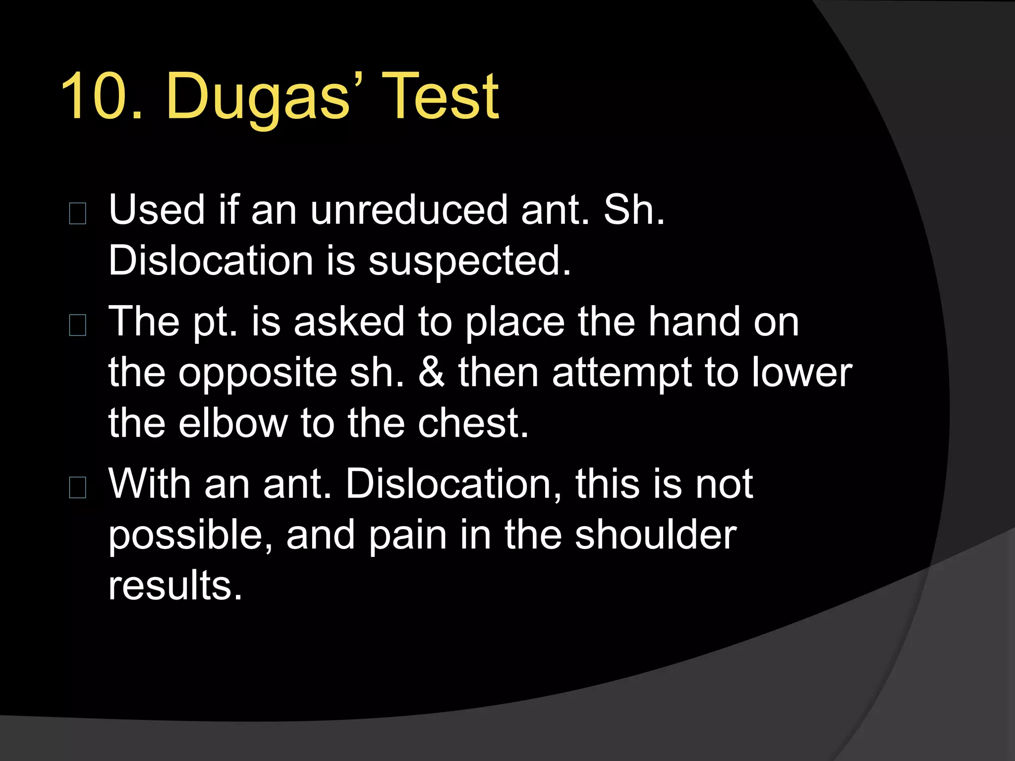 Shoulder - Special Tests | PPTX