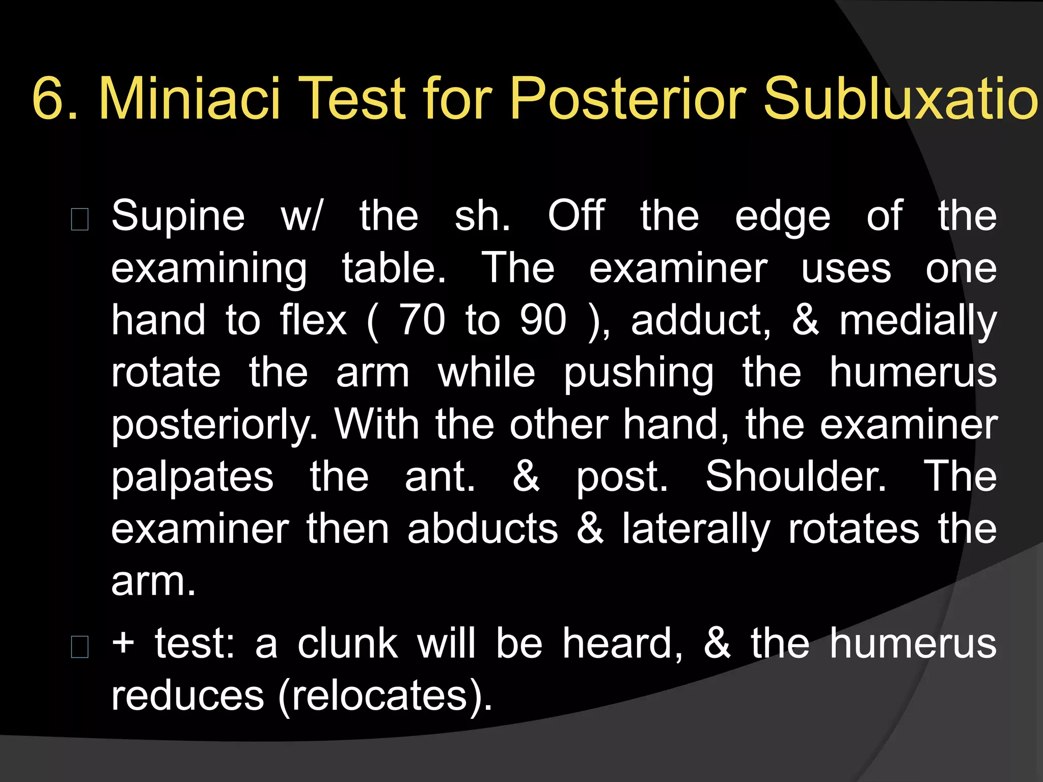 Shoulder - Special Tests | PPTX