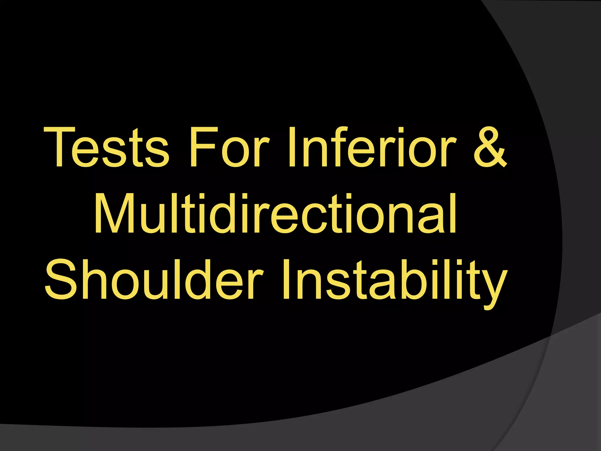 Shoulder - Special Tests | PPTX