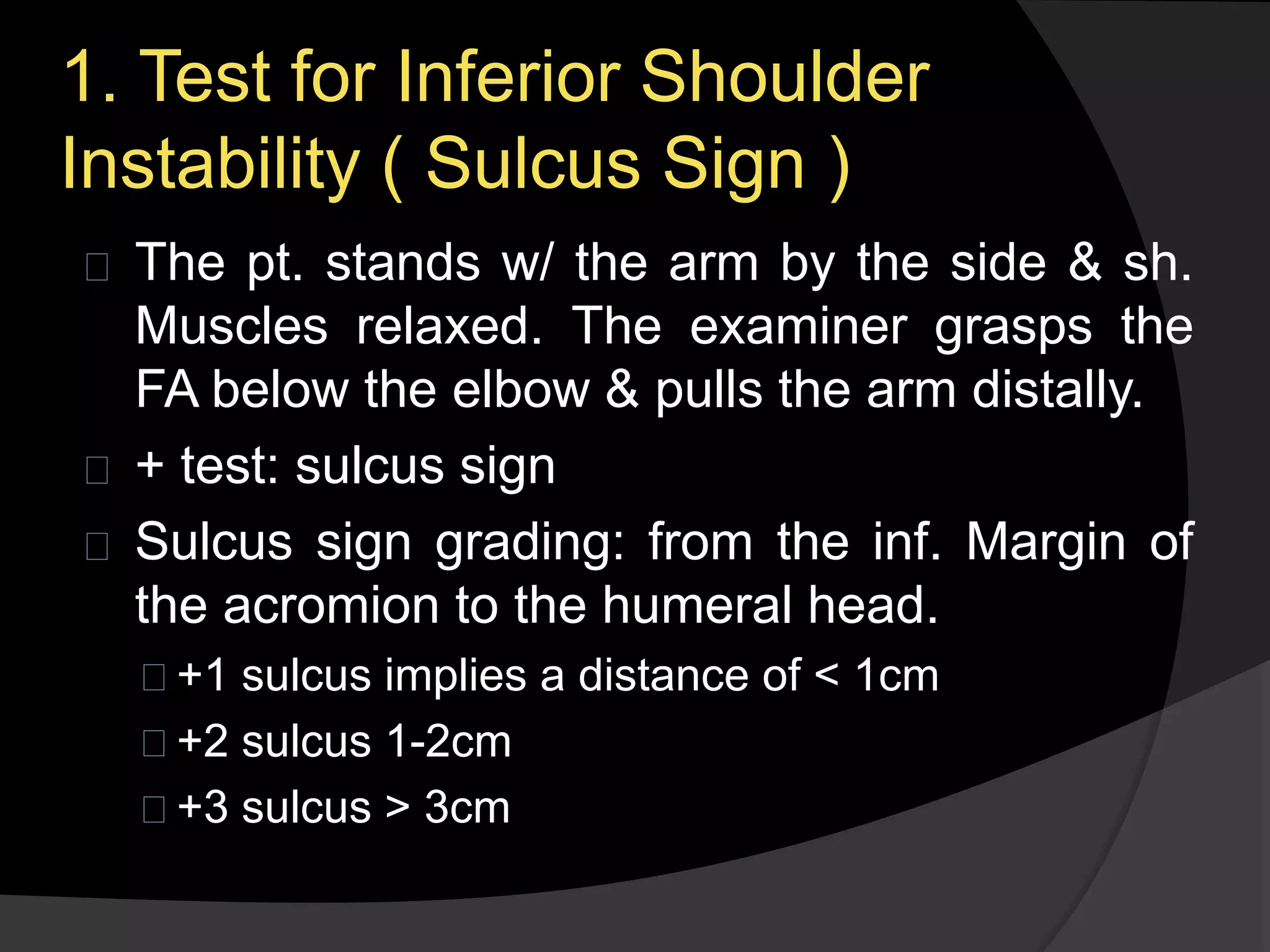 Shoulder - Special Tests | PPTX