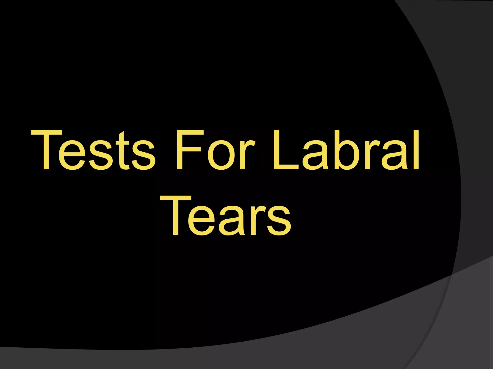 Shoulder - Special Tests | PPTX