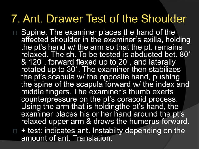 Shoulder - Special Tests | PPTX | Death, Injury, or Military Conflict ...