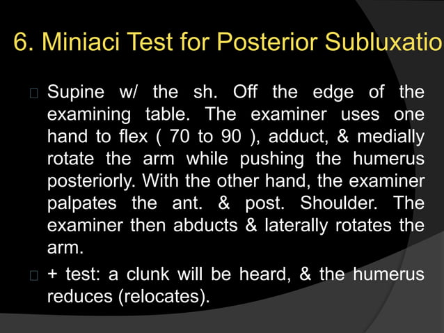 Shoulder - Special Tests | PPTX | Death, Injury, or Military Conflict ...