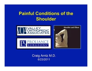 Painful Conditions of the Shoulder by: Dr. Craig Arntz | PPT
