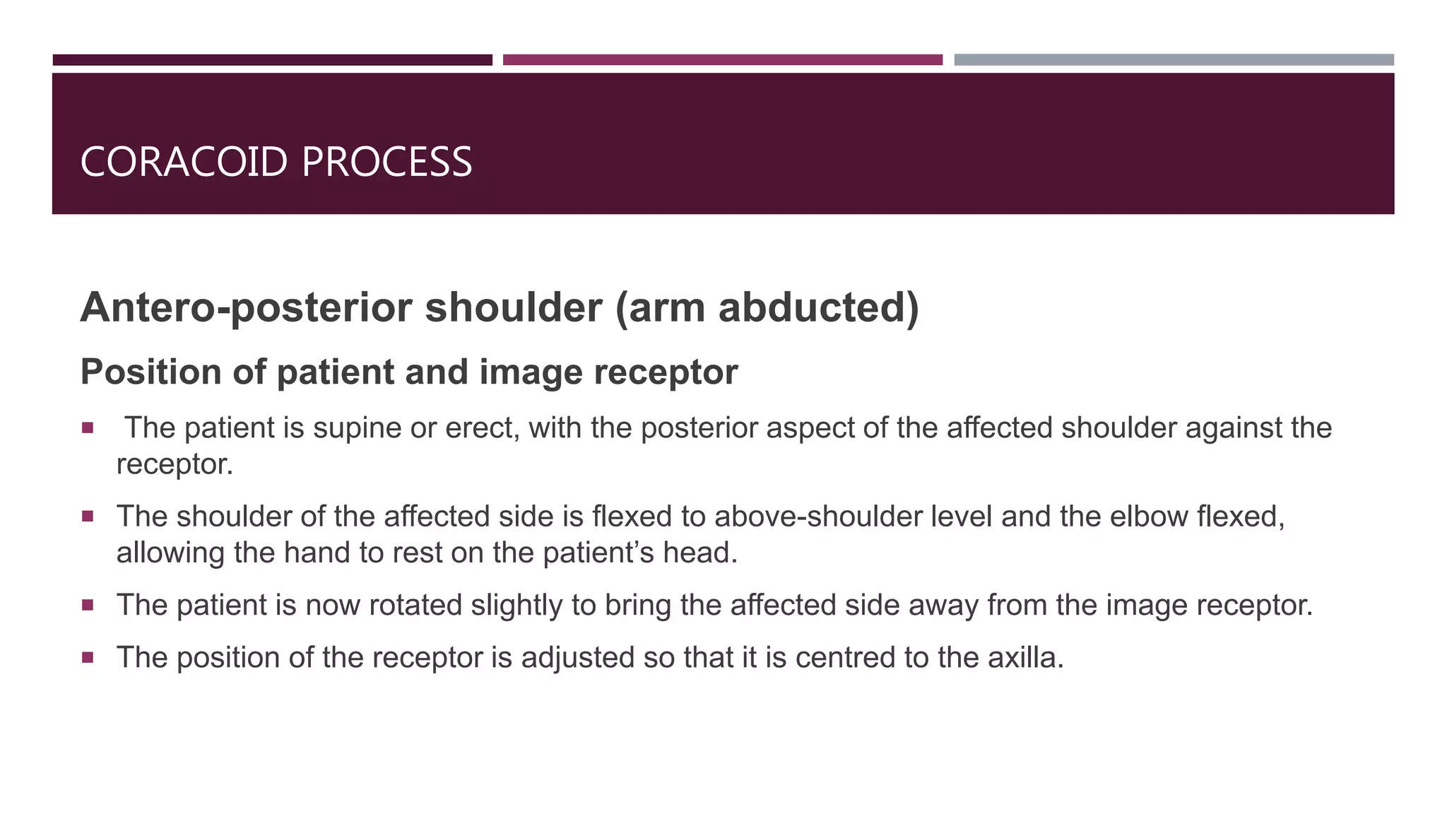 SHOULDER POSITIONING - ANAND GURMAITA ( BSc. RADIOLOGY ) | PPTX