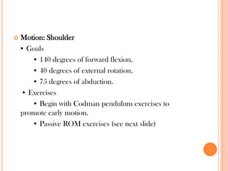 Shoulder arthroplasty & Physiotherapy | PPT